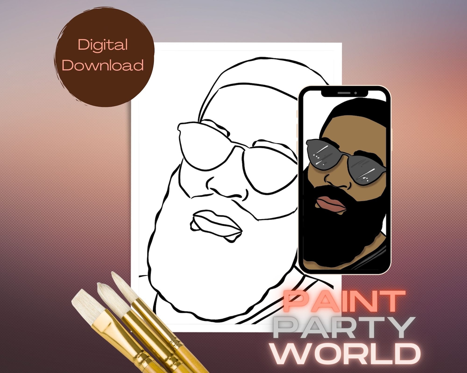 Canvas Printable Devin / Pre Drawn Outline Canvas/ DIY Canvas/ - Etsy