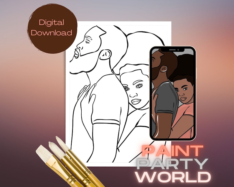 Canvas Printable/ Pre Drawn Outline Canvas/ DIY Canvas/ Party/ - Etsy