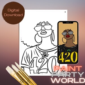 Canvas Printable 420/ Pre Drawn Outline Canvas/ DIY Canvas/ Party ...