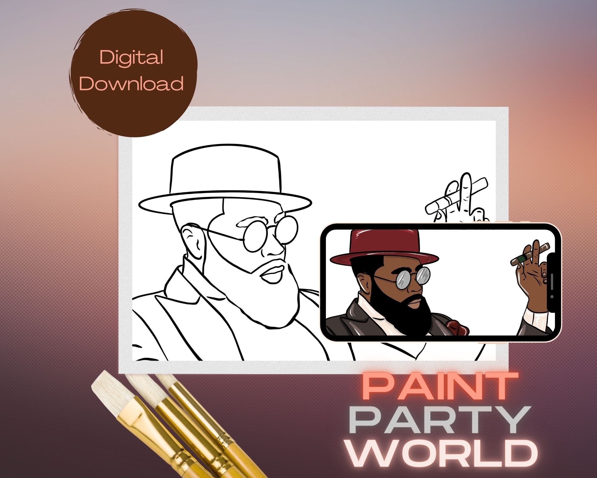 Canvas Printable Venny/ Pre Drawn Outline Canvas/ DIY Canvas/ - Etsy