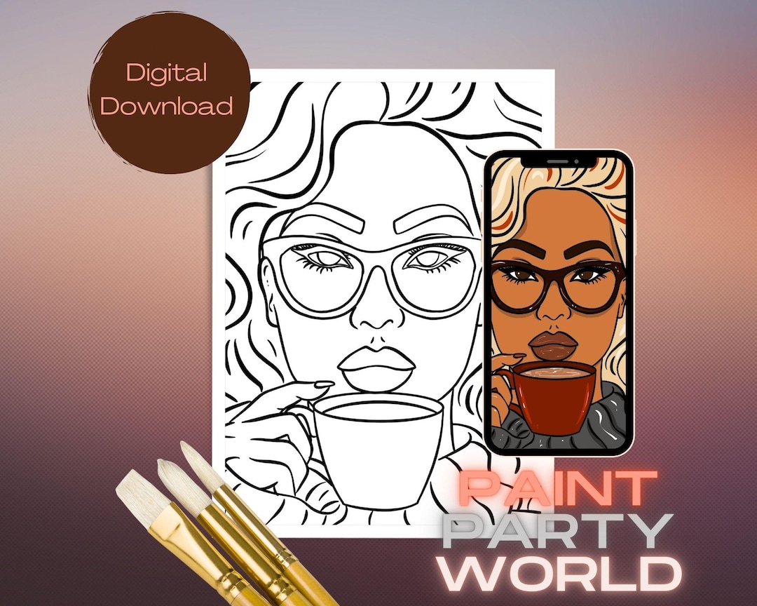 Fall Canvas Printable/ Pre Drawn Outline Canvas/ DIY Canvas/ Party ...