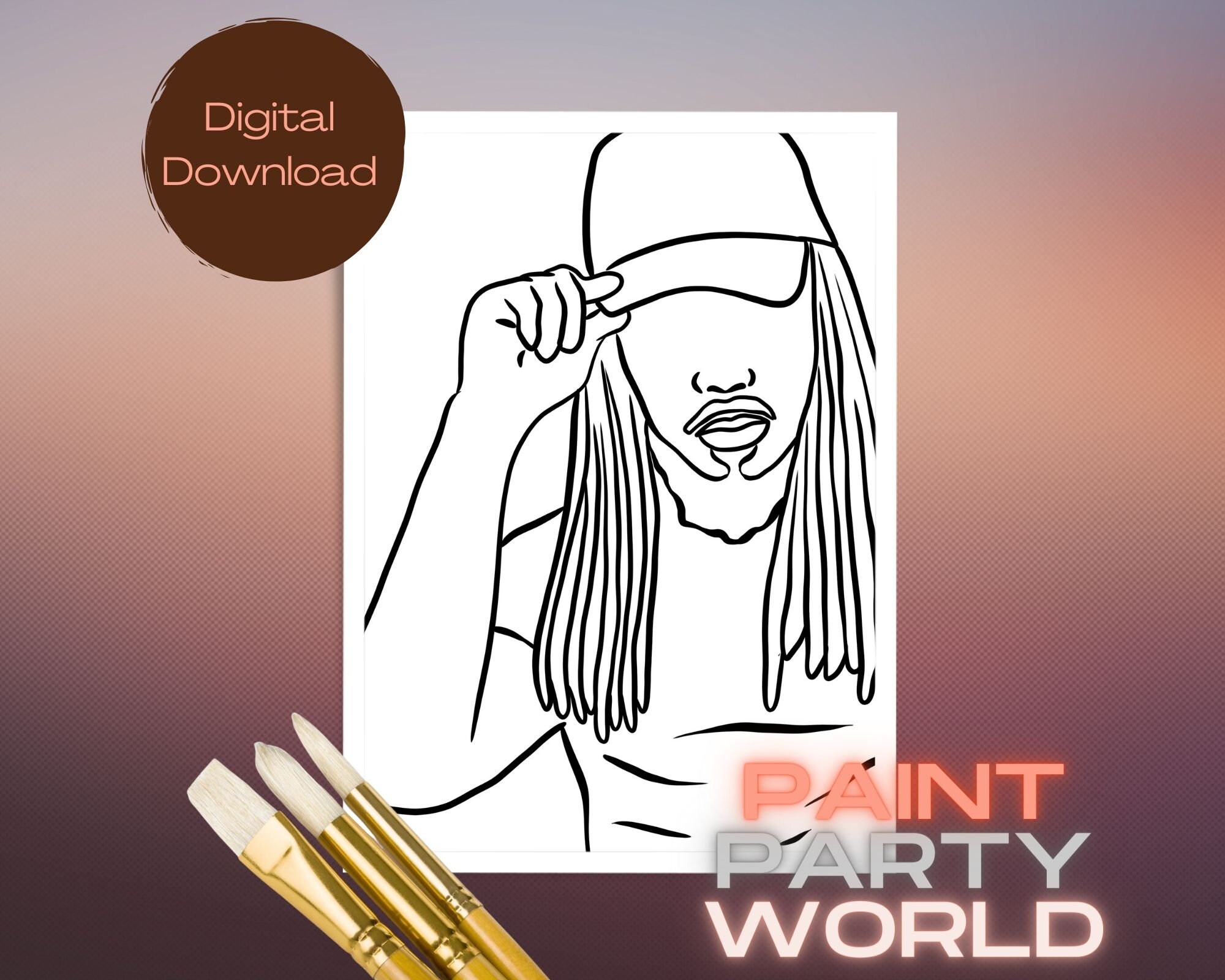 Canvas Printable Duan / Pre Drawn Outline Canvas/ DIY Canvas/ - Etsy