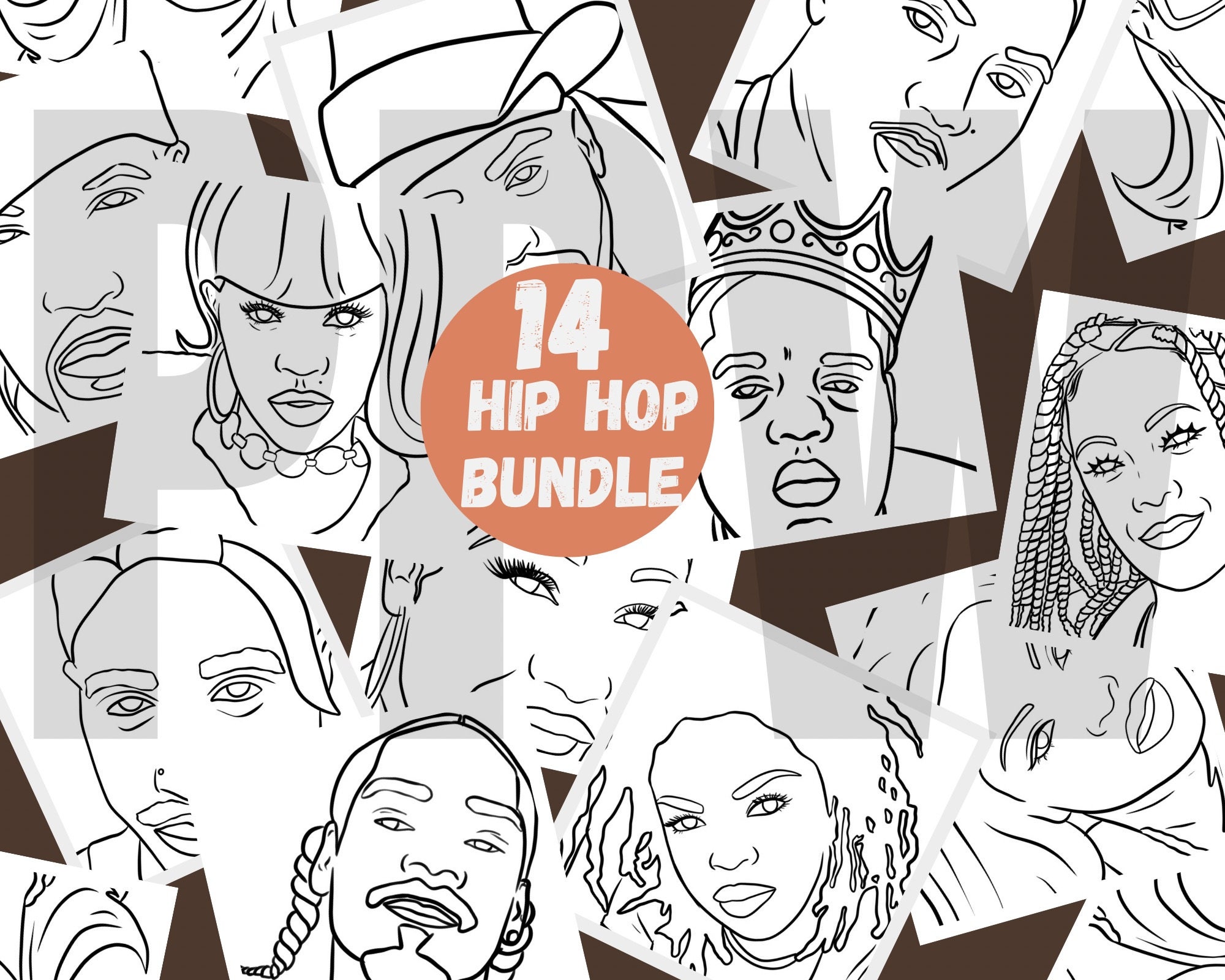 Canvas Printable / Pre Drawn Outline Canvas/ DIY Canvas/ Party/ Paint ...