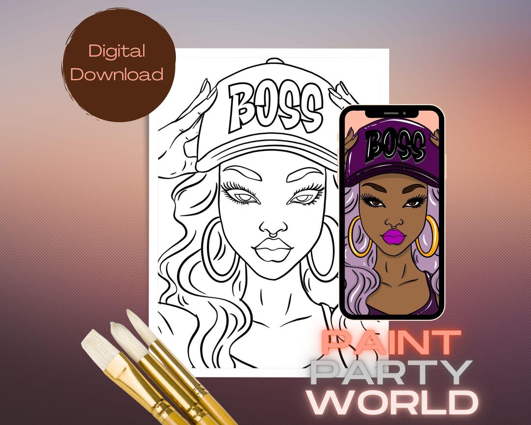 Fall Canvas Printable/ Pre Drawn Outline Canvas/ DIY Canvas/ Party ...