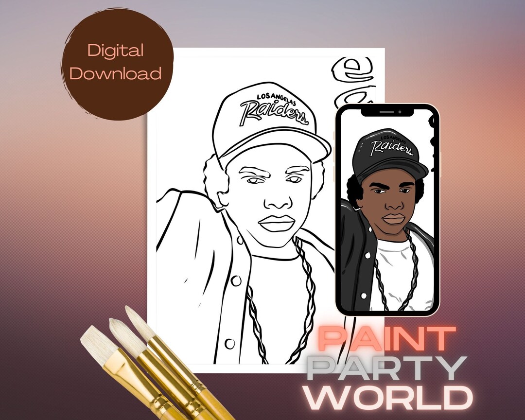 Canvas Printable/ Pre Drawn Outline Canvas/ DIY Canvas/ Party/ Paint ...