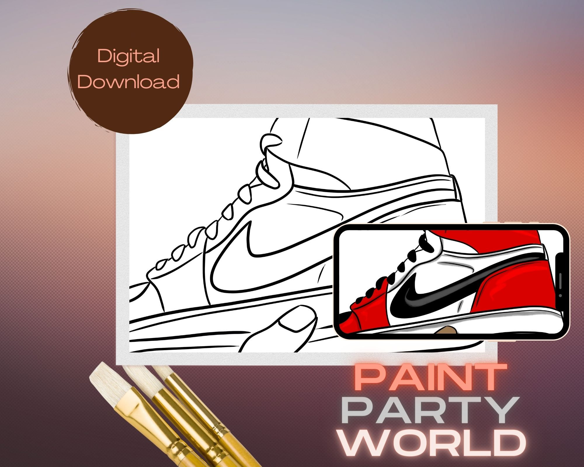 Canvas Printable Drippy/ Pre Drawn Outline Canvas/ DIY Canvas/ - Etsy