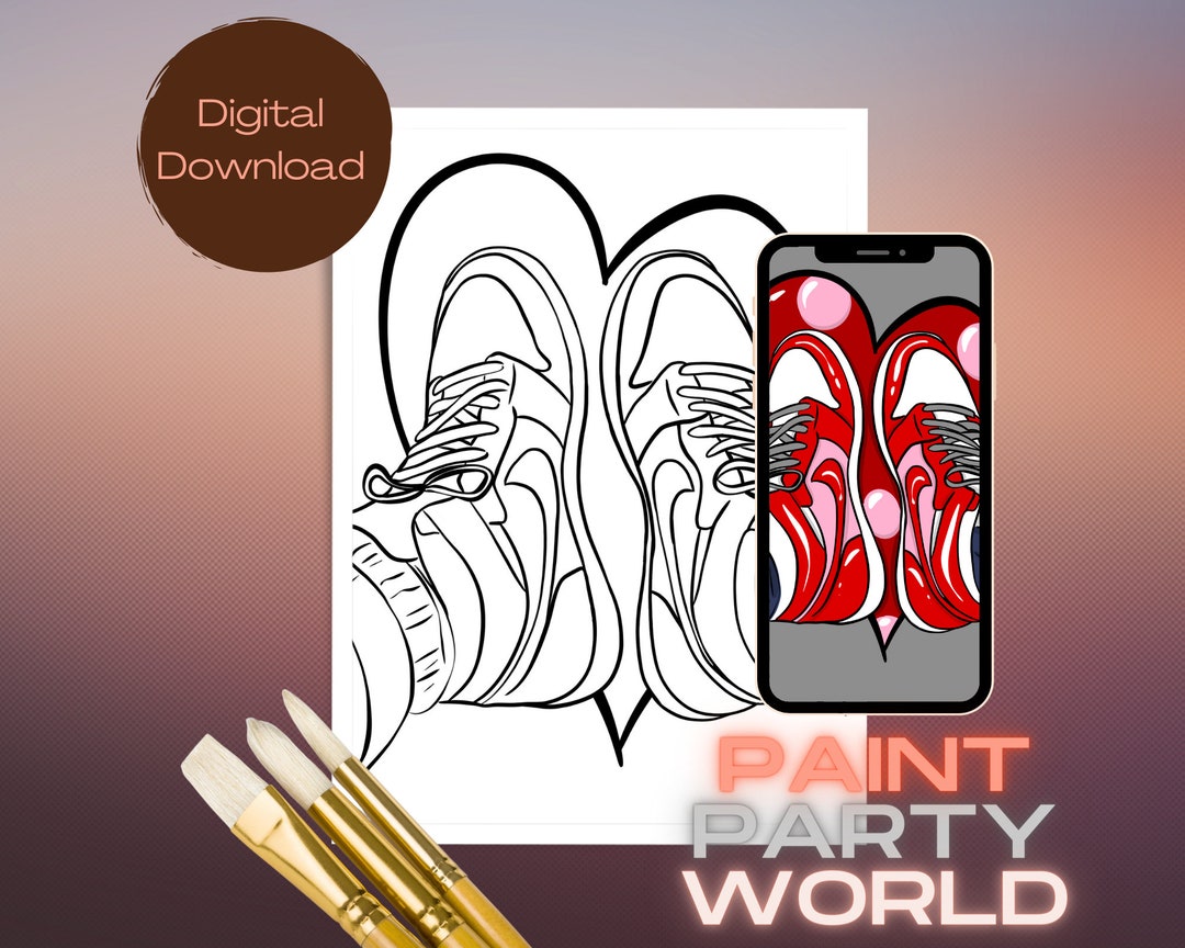 Canvas Printable/ Pre Drawn Outline Canvas/ DIY Canvas/ Party/ Paint ...