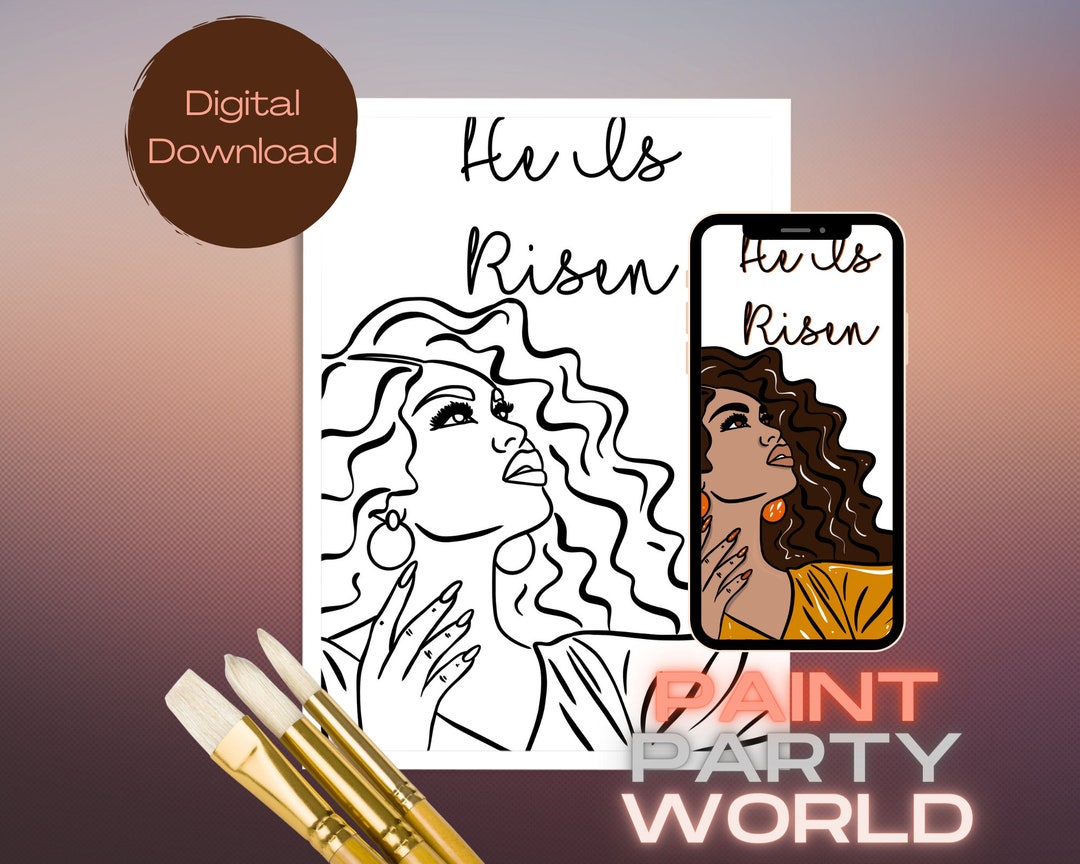 Canvas Printable/ Pre Drawn Outline Canvas/ DIY Canvas/ Party/ Paint ...