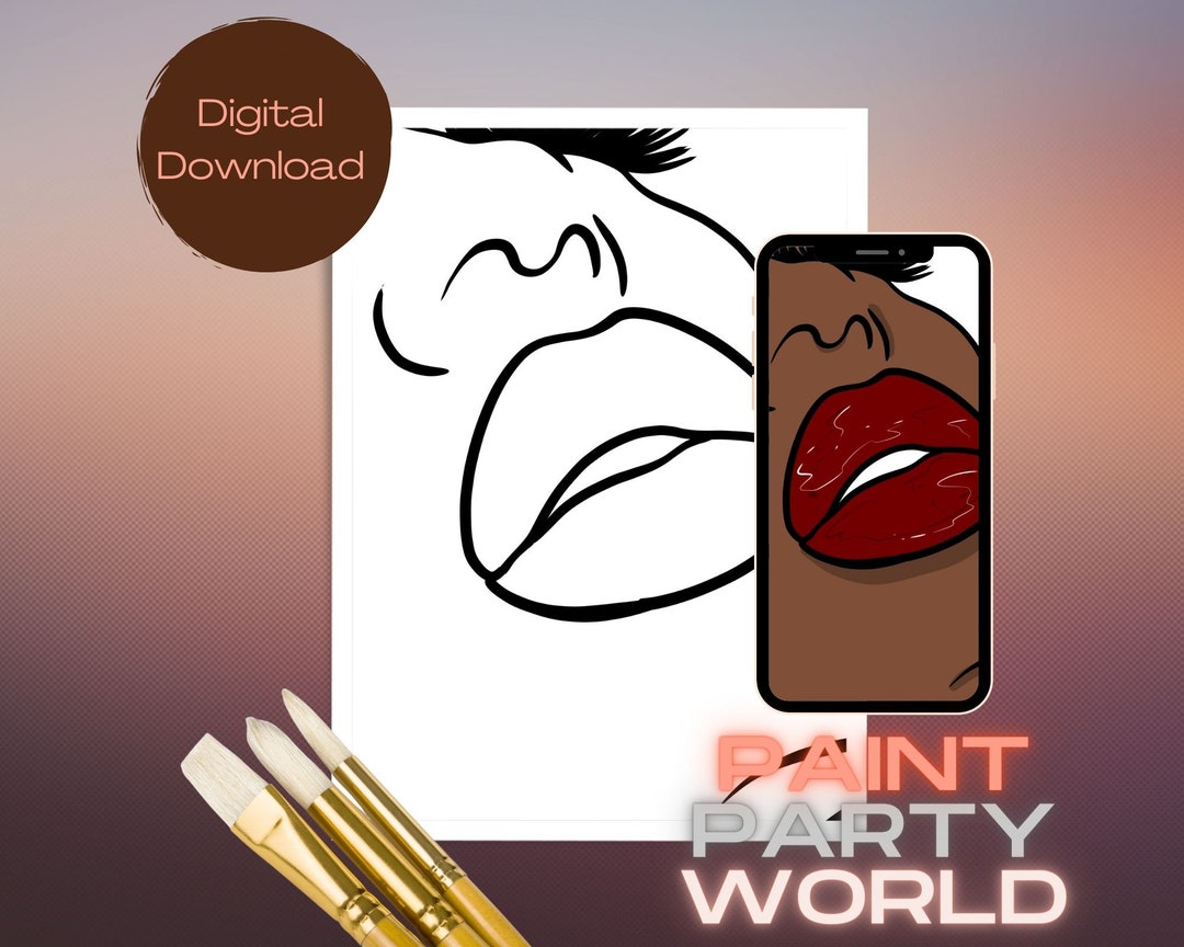 Canvas Printable/ Pre Drawn Outline Canvas/ DIY Canvas/ Party/ Paint ...