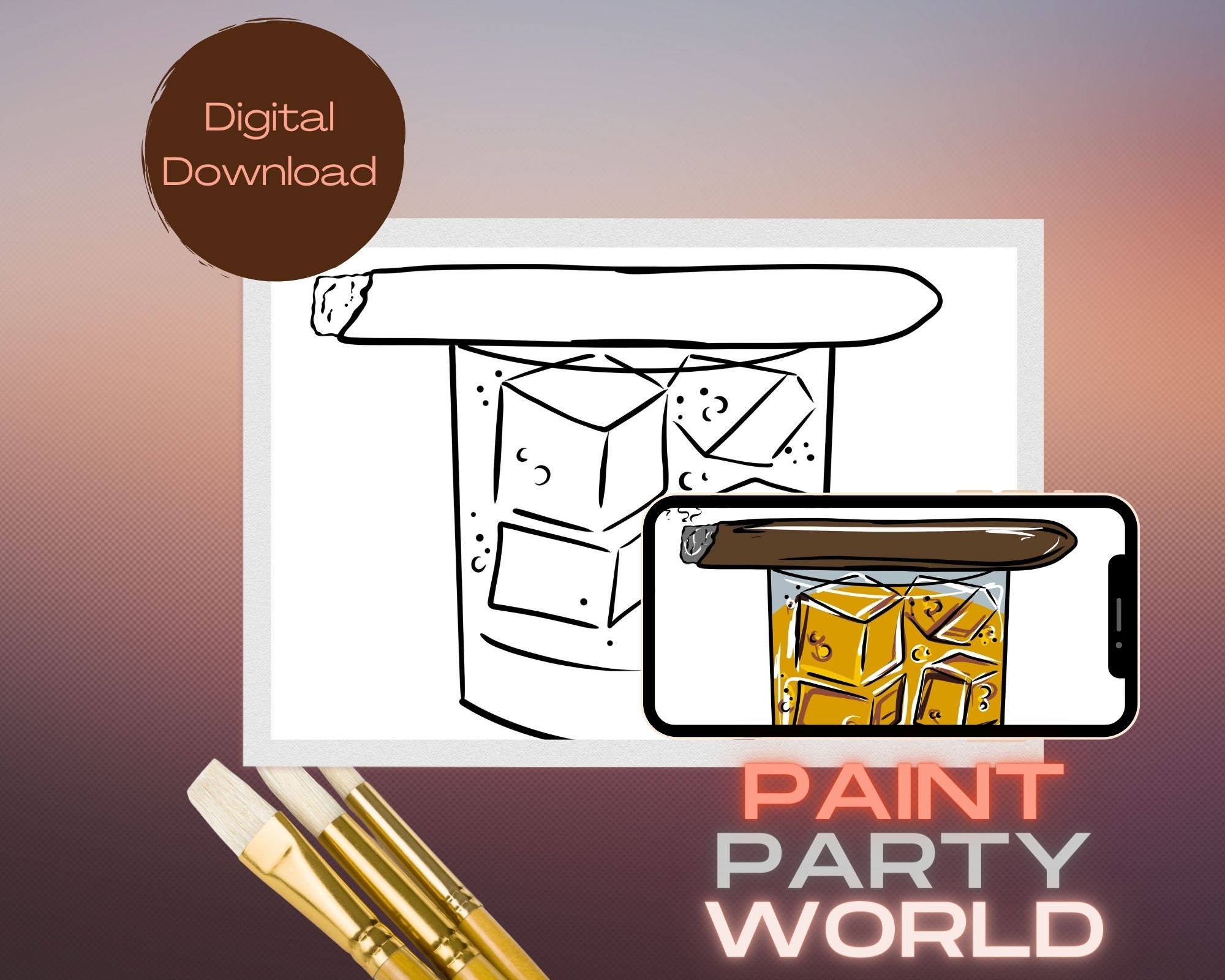 Canvas Printable Henny/ Pre Drawn Outline Canvas/ DIY Canvas/ - Etsy