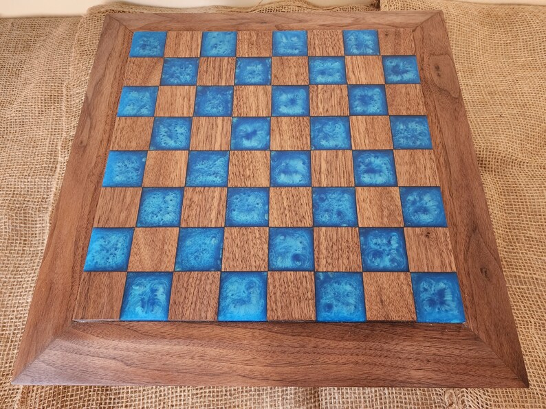 Black Walnut Epoxy Chess Board - Etsy