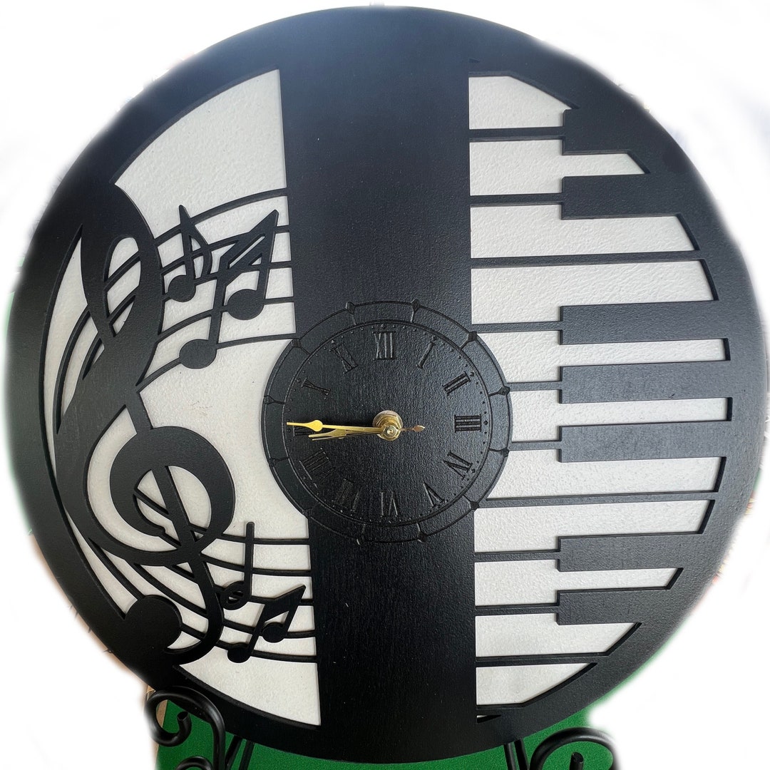 Treble Clef Piano Stylish Birch Wood Wall Clock Music Love - Etsy