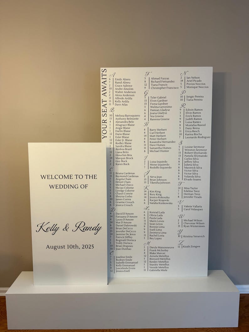 Custom Wedding Welcome Sign & Seating Chart DECAL ONLY – Personalized ...