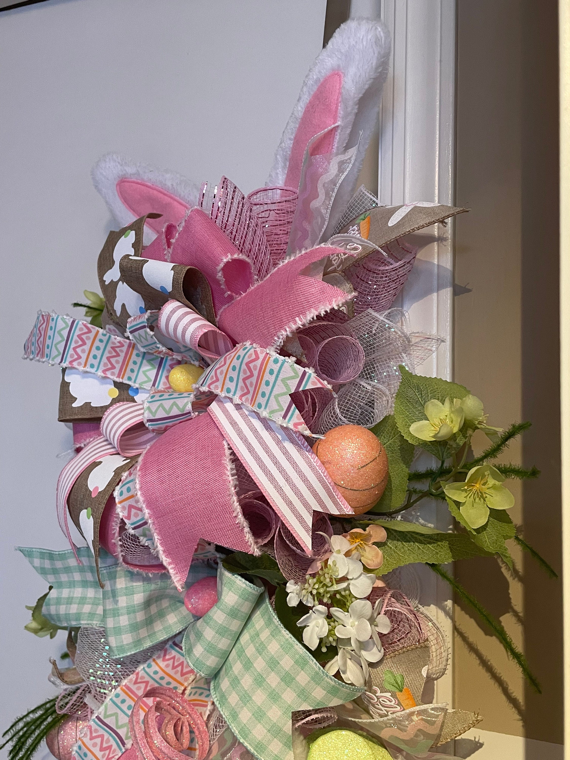 Easter Swag for Front Door, Bunny Ears, Easter Wreath for Front Door ...