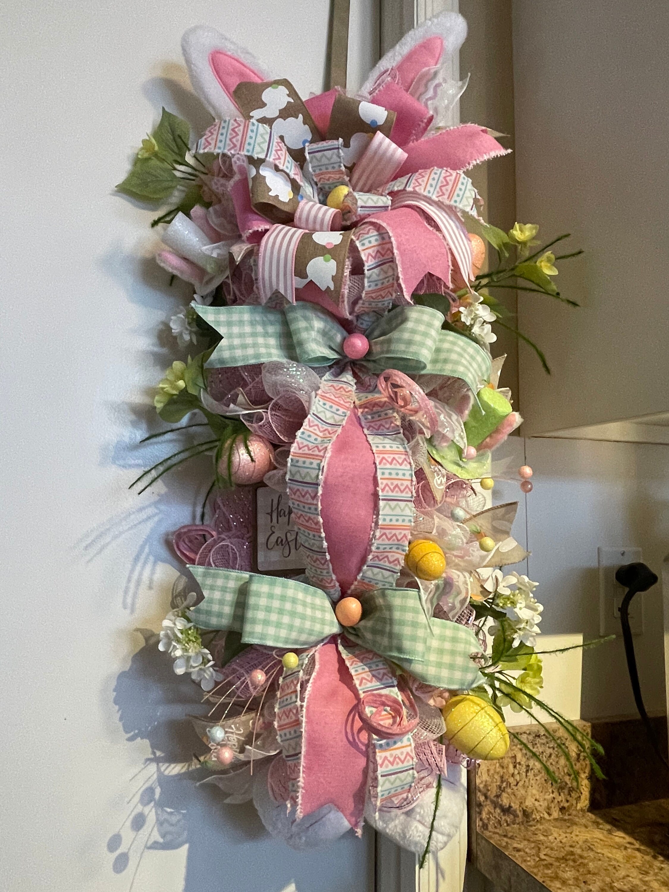 Easter Swag for Front Door, Bunny Ears, Easter Wreath for Front Door ...