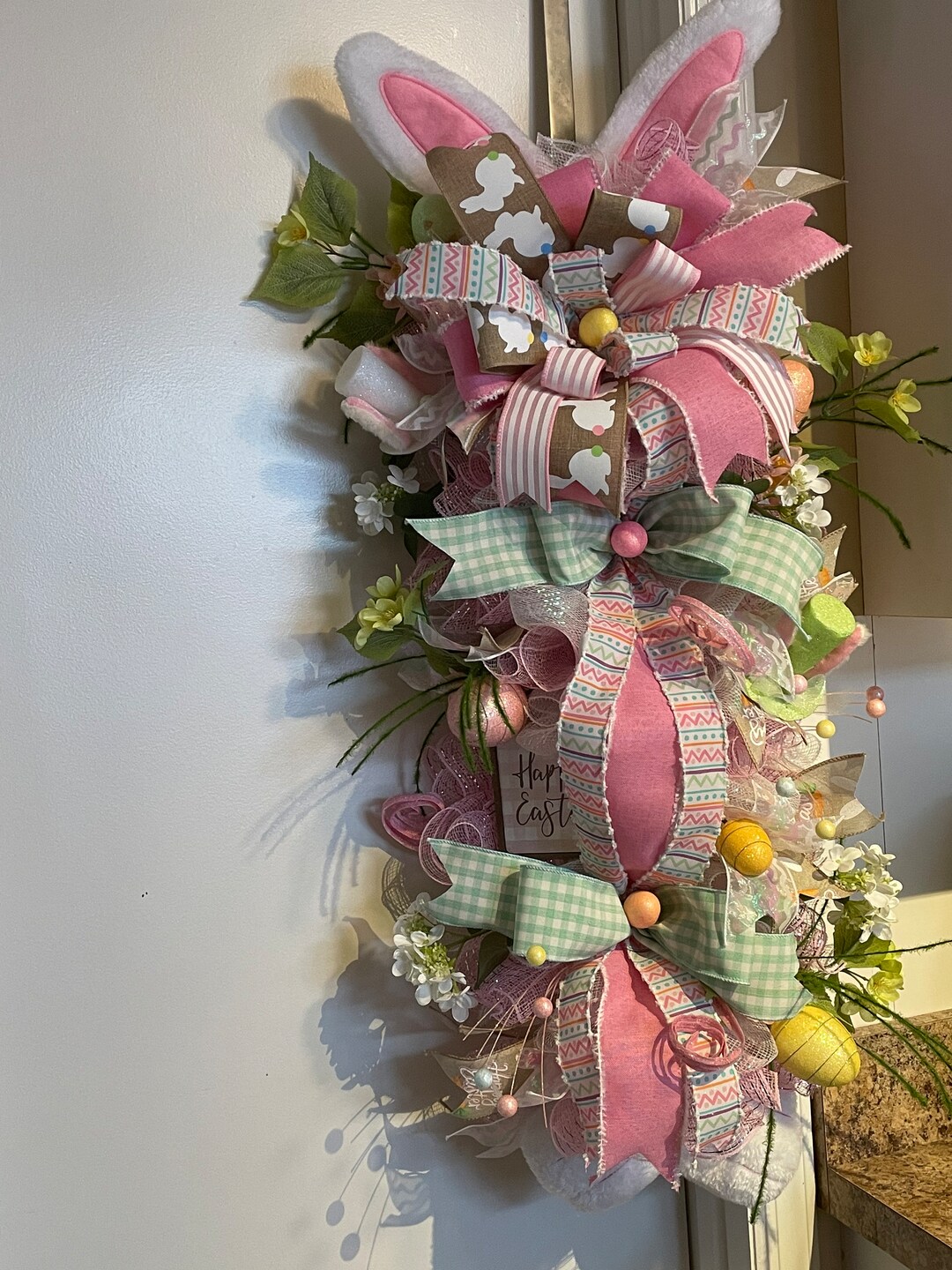 Easter Swag for Front Door, Bunny Ears, Easter Wreath for Front Door ...