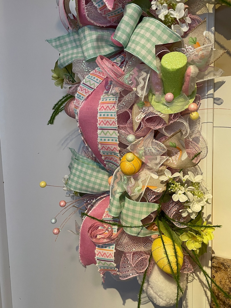 Easter Swag for Front Door, Bunny Ears, Easter Wreath for Front Door ...