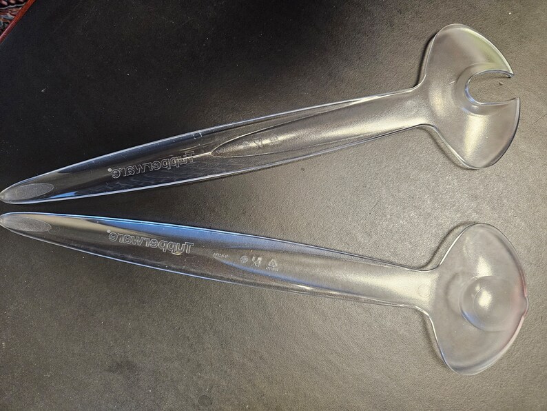 Tupperware Clear Acrylic Serving Utensils . Spoon and Spork. Vintage ...