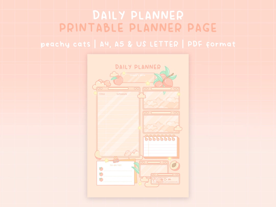 Daily Planner Cute Daily Planner Cute Planner Kawaii - Etsy
