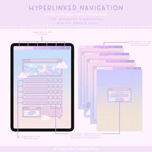 Kawaii Space Digital Notebook - Cute Dreamy Galaxy Design With ...