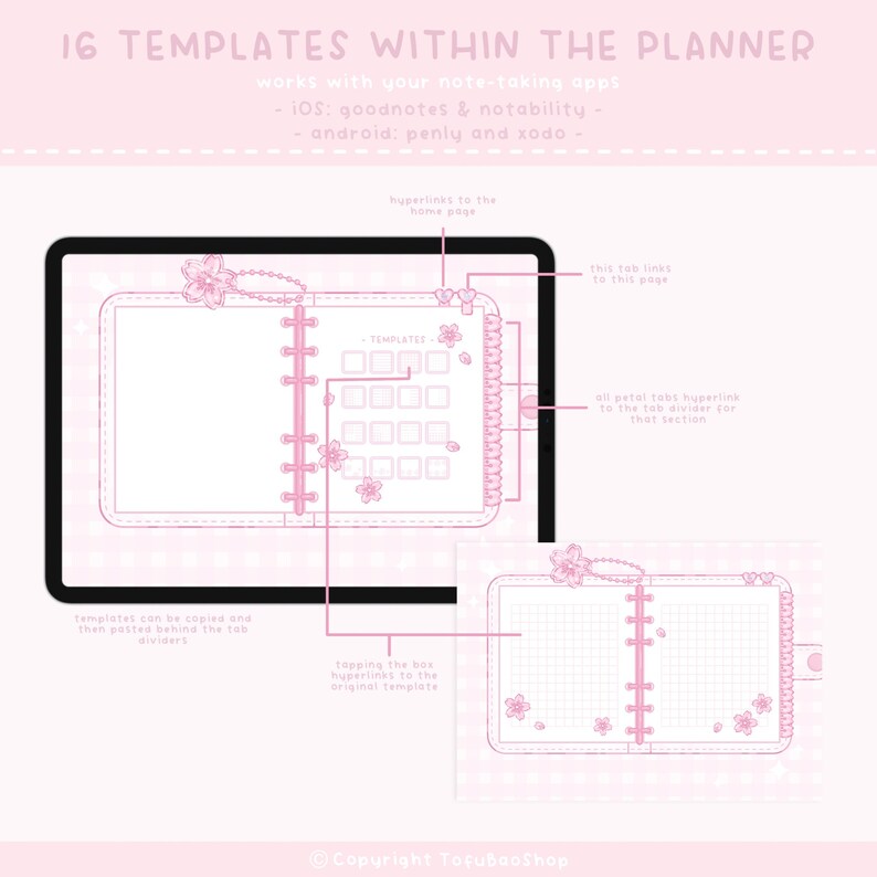 Digital Notebook, Kawaii Notebook, Cute Notebook, Cute Digital Notebook ...