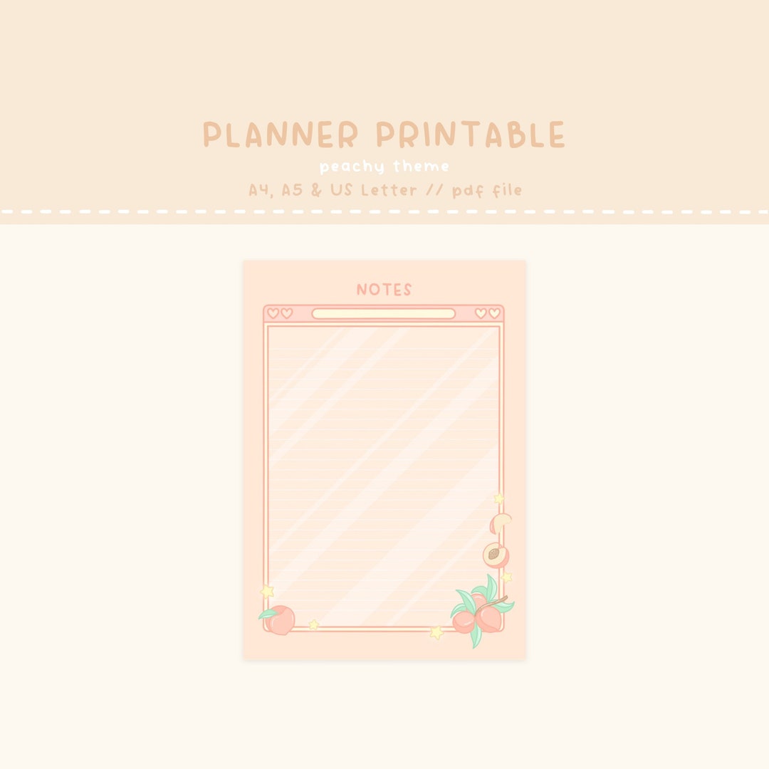 Digital Note Paper, Lined Paper, Kawaii Note Paper, Cute Note Paper ...