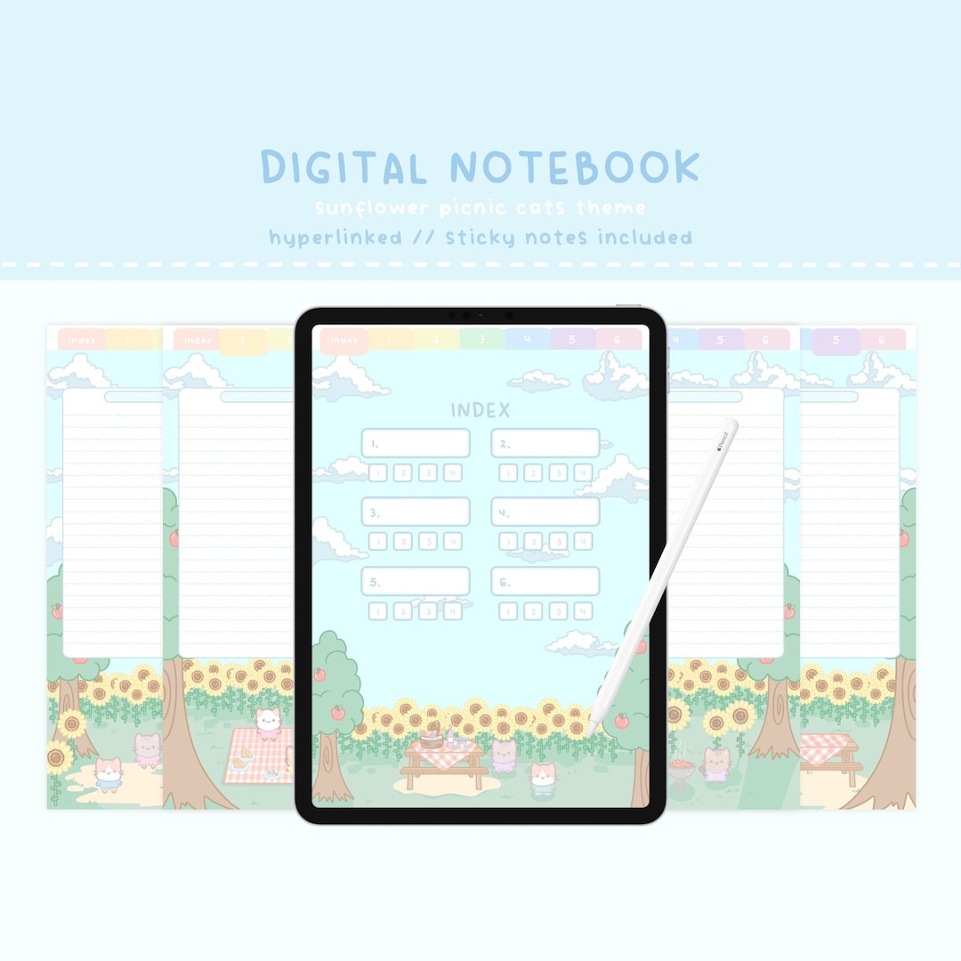 Digital Notebook, Cute Notebook, Cute Digital Notebook, Digital Planner ...