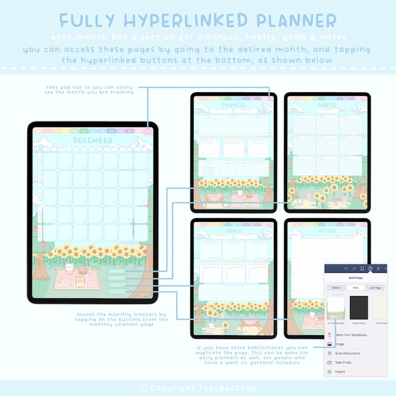 Digital Planner Bundle, Kawaii Digital Planner, Cute Digital Planner ...