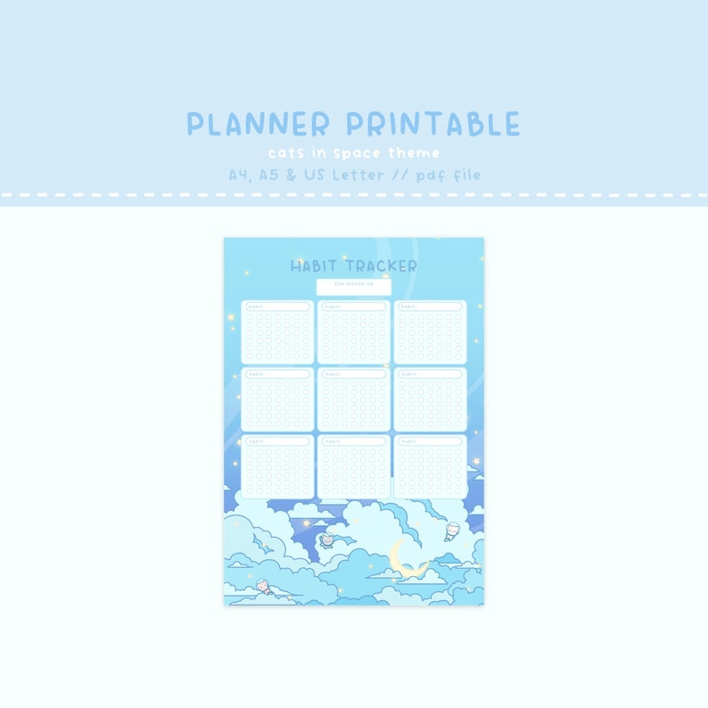 Habit Tracker, 30 Day Tracker, Printable, Planner Insert, Planner ...