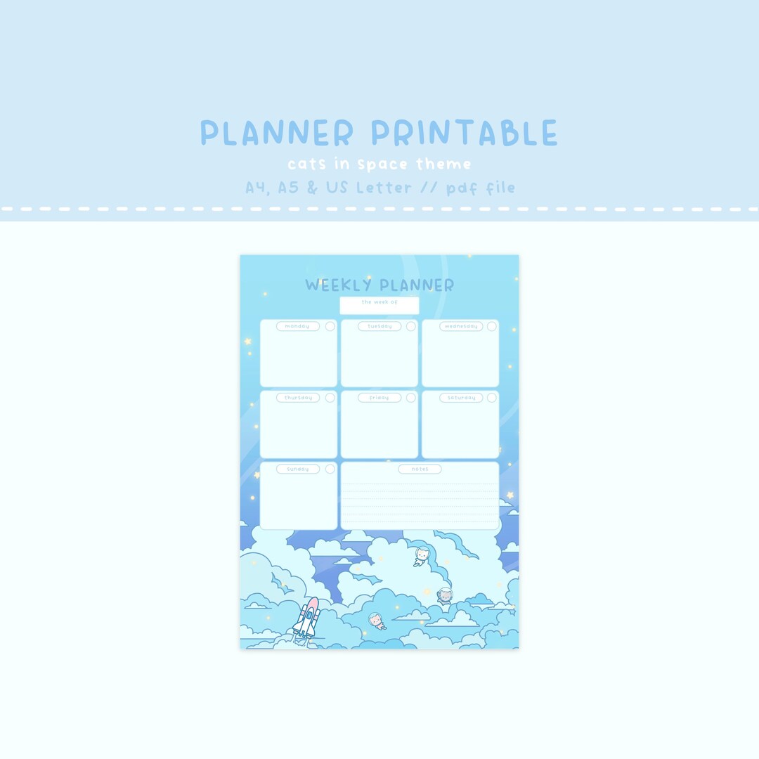 Weekly Planner, Planner Printable, Kawaii Planner, Cute Planner ...