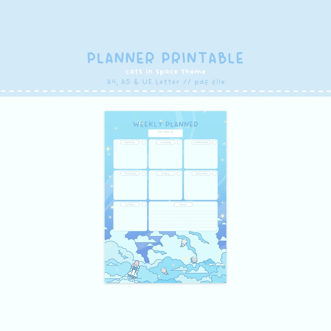 Weekly Planner, Planner Printable, Kawaii Planner, Cute Planner ...