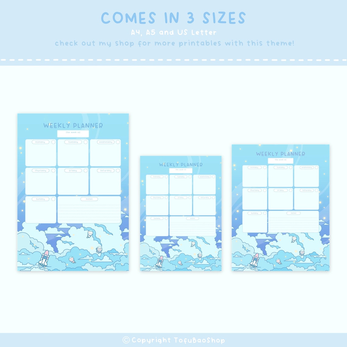 Weekly Planner Planner Printable Kawaii Planner Cute - Etsy