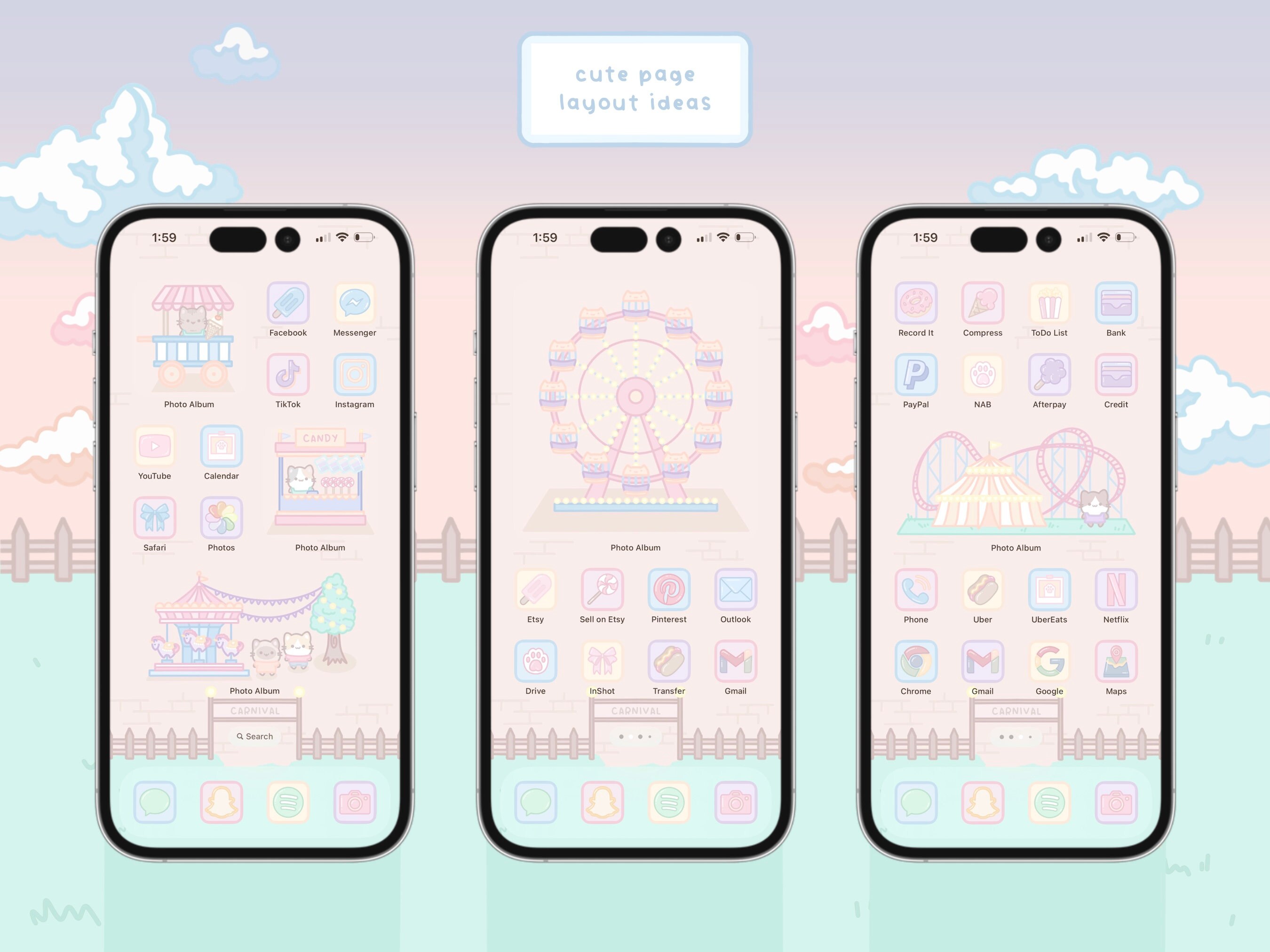 Cute Cat Icon Set Cute Icons Kawaii Icons Ios App Icons - Etsy