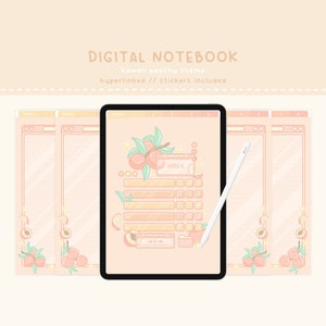 Cute Digital Notebook, Kawaii Digital Notebook, Cute Planner, Kawaii ...