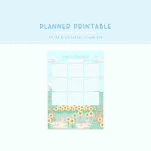 Habit Tracker, 30 Days, Habits, Printable, Printable Planner, Kawaii ...