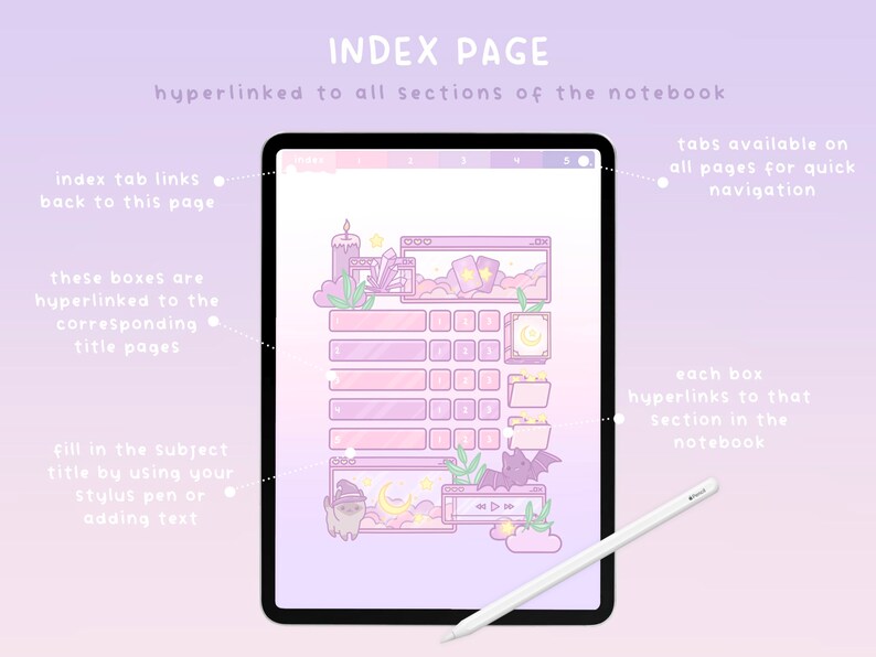Cute Digital Notebook Cute Planner Kawaii Digital Notebook - Etsy