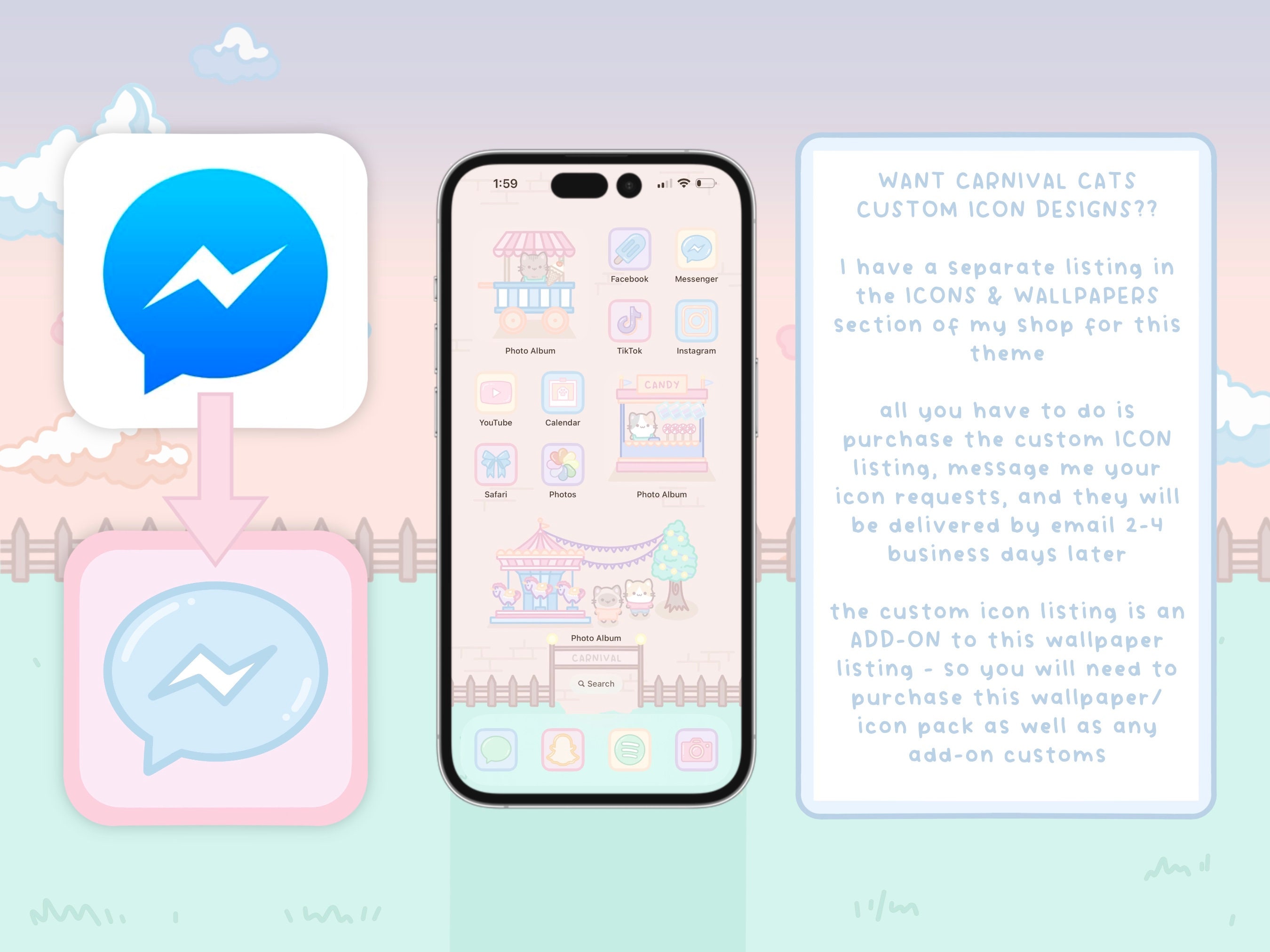 Cute Cat Icon Set Cute Icons Kawaii Icons Ios App Icons - Etsy