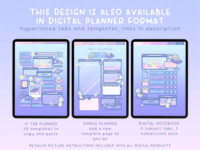 Cute Planner Kawaii Planner Planner Template Printable - Etsy