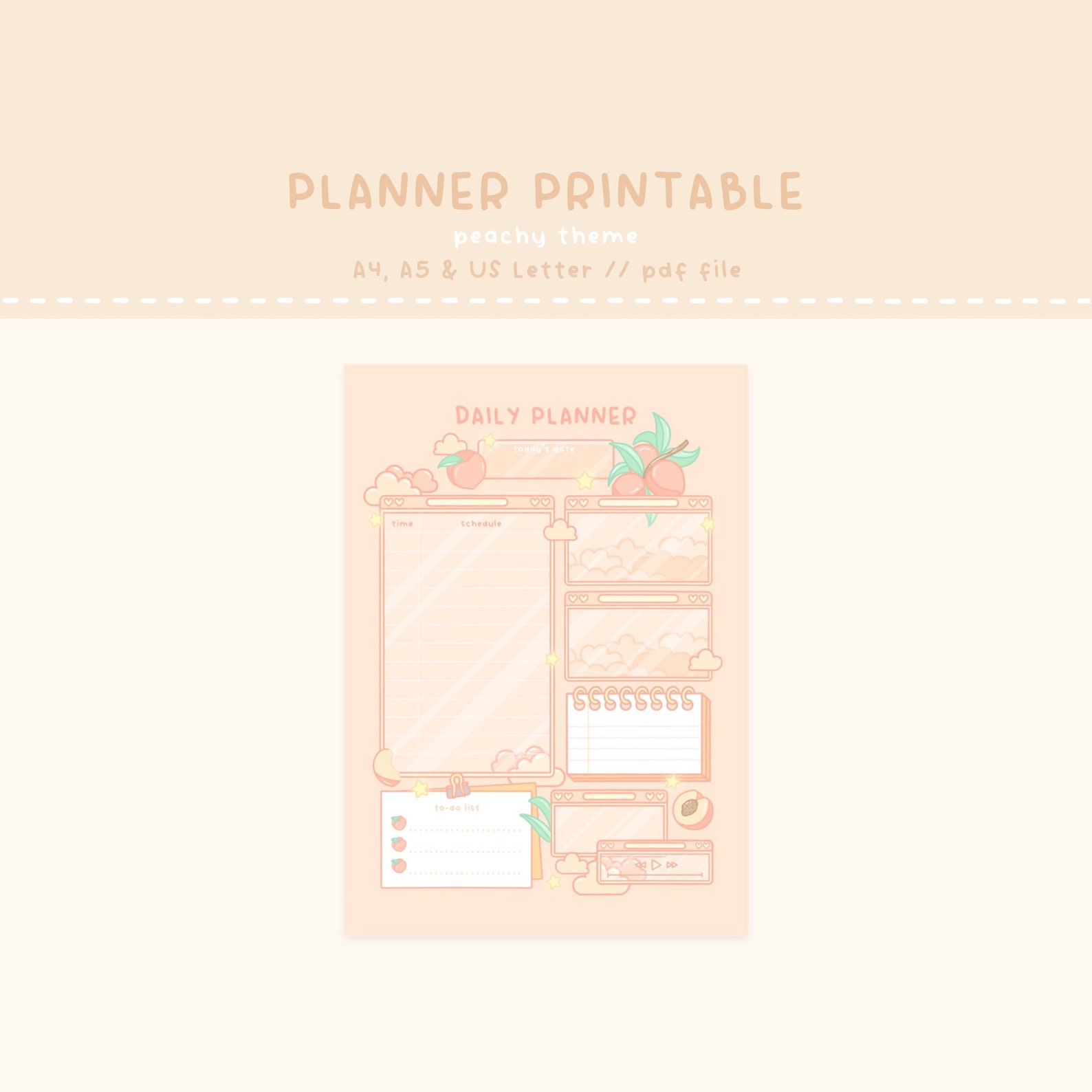 Daily Planner, Cute Daily Planner, Cute Planner, Kawaii Planner ...