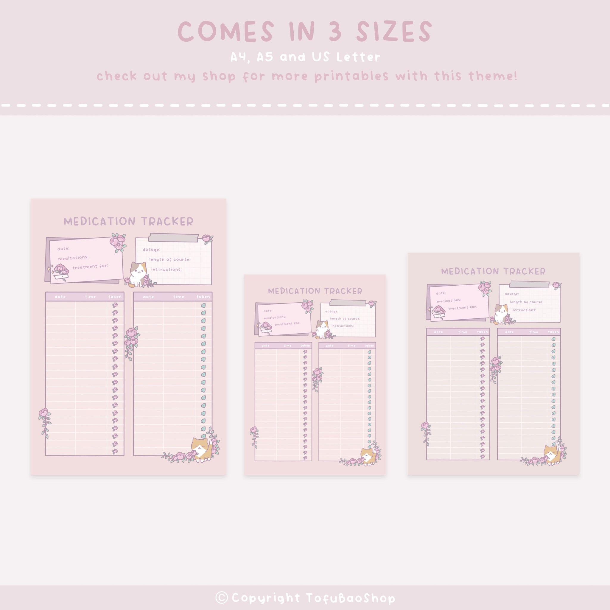 Medication Tracker, Kawaii Planner, Cute Planner, Printable Planner ...