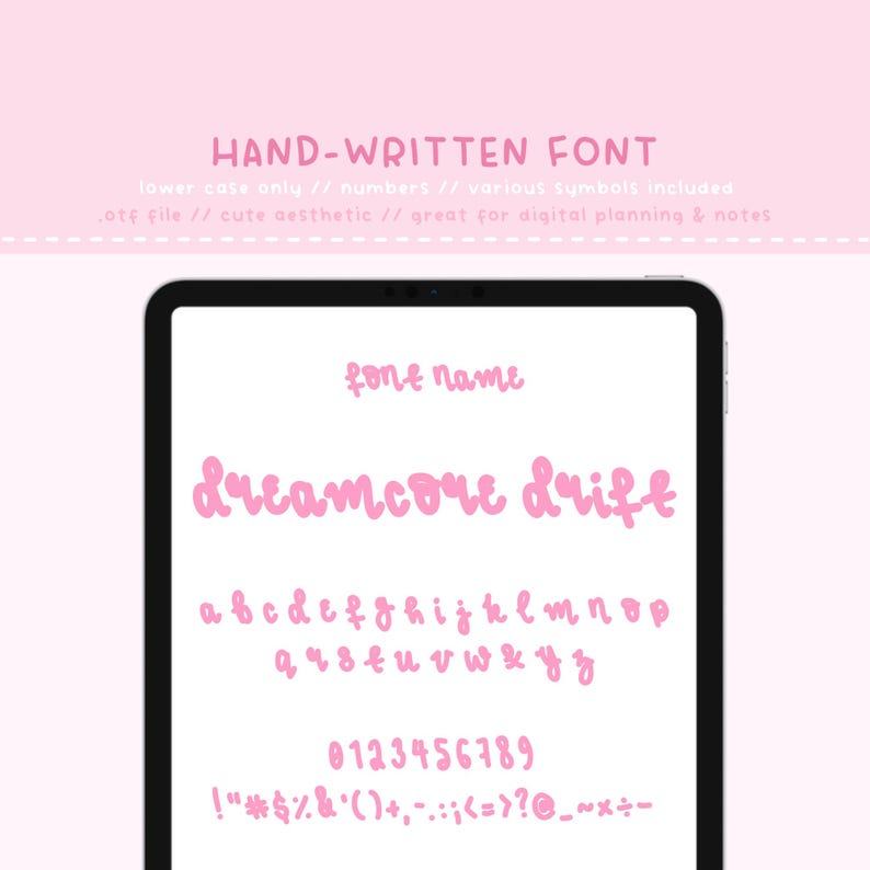 Dreamcore Drift Handwritten Font - Whimsical Curly Slanted Planner Font ...
