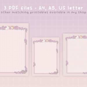 Kawaii Note Paper Kawaii Note Templates Printable Templates - Etsy