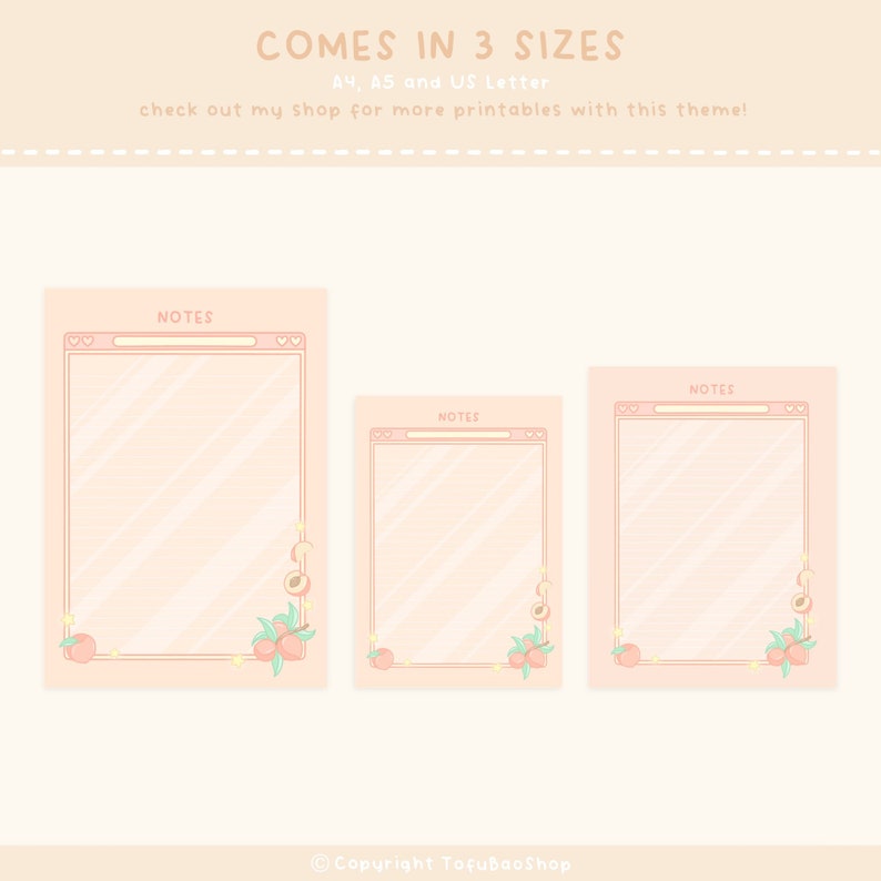 Digital Note Paper Lined Paper Kawaii Note Paper Cute Note - Etsy