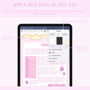 Digital Notebook, Kawaii Notebook, Cute Notebook, Cute Digital Notebook ...