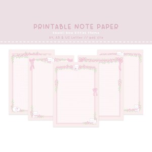 Cute Note Paper, Cute Notebook, Printable Notebook Pages, Printable ...