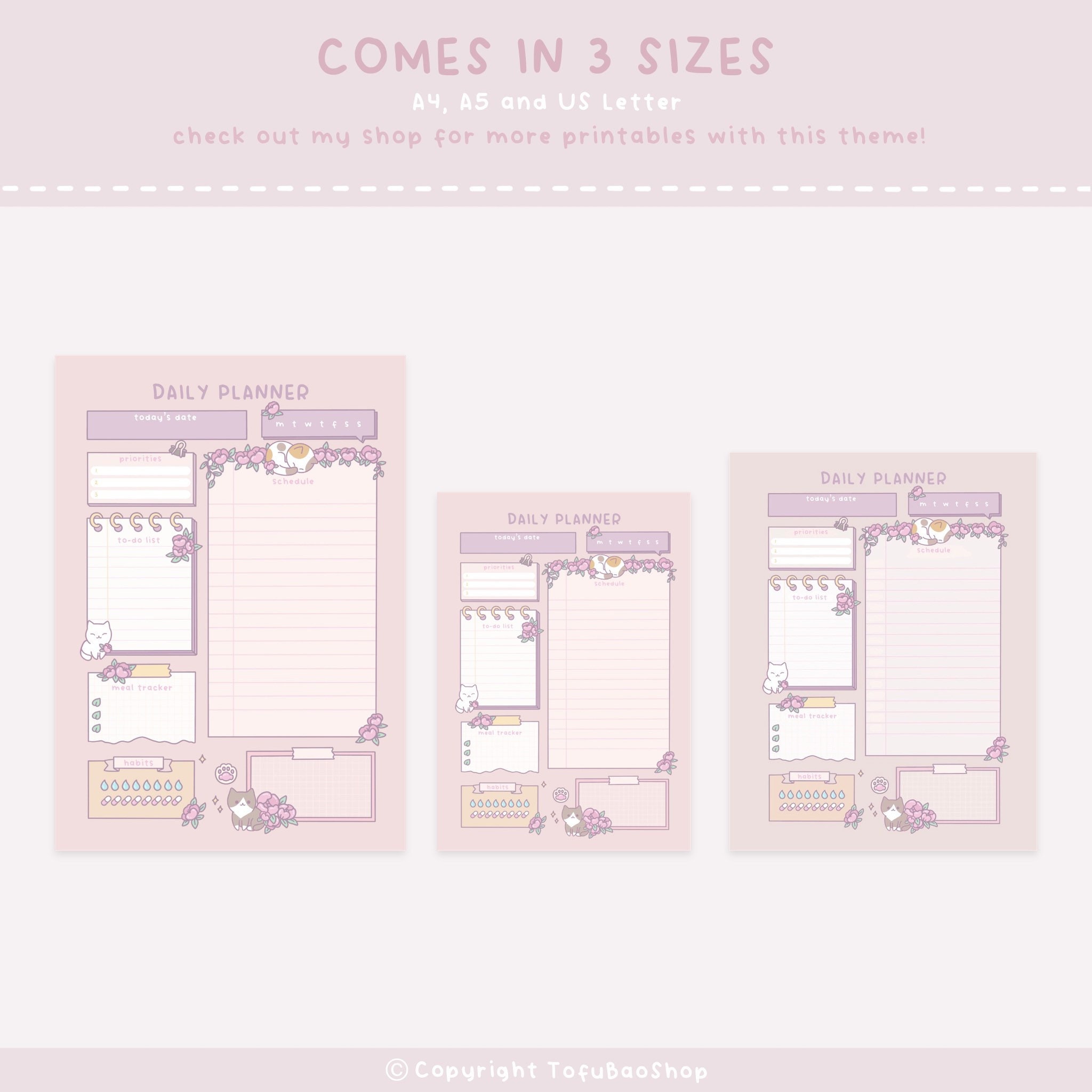 Kawaii Planner Printable Template Kawaii Daily Planner - Etsy