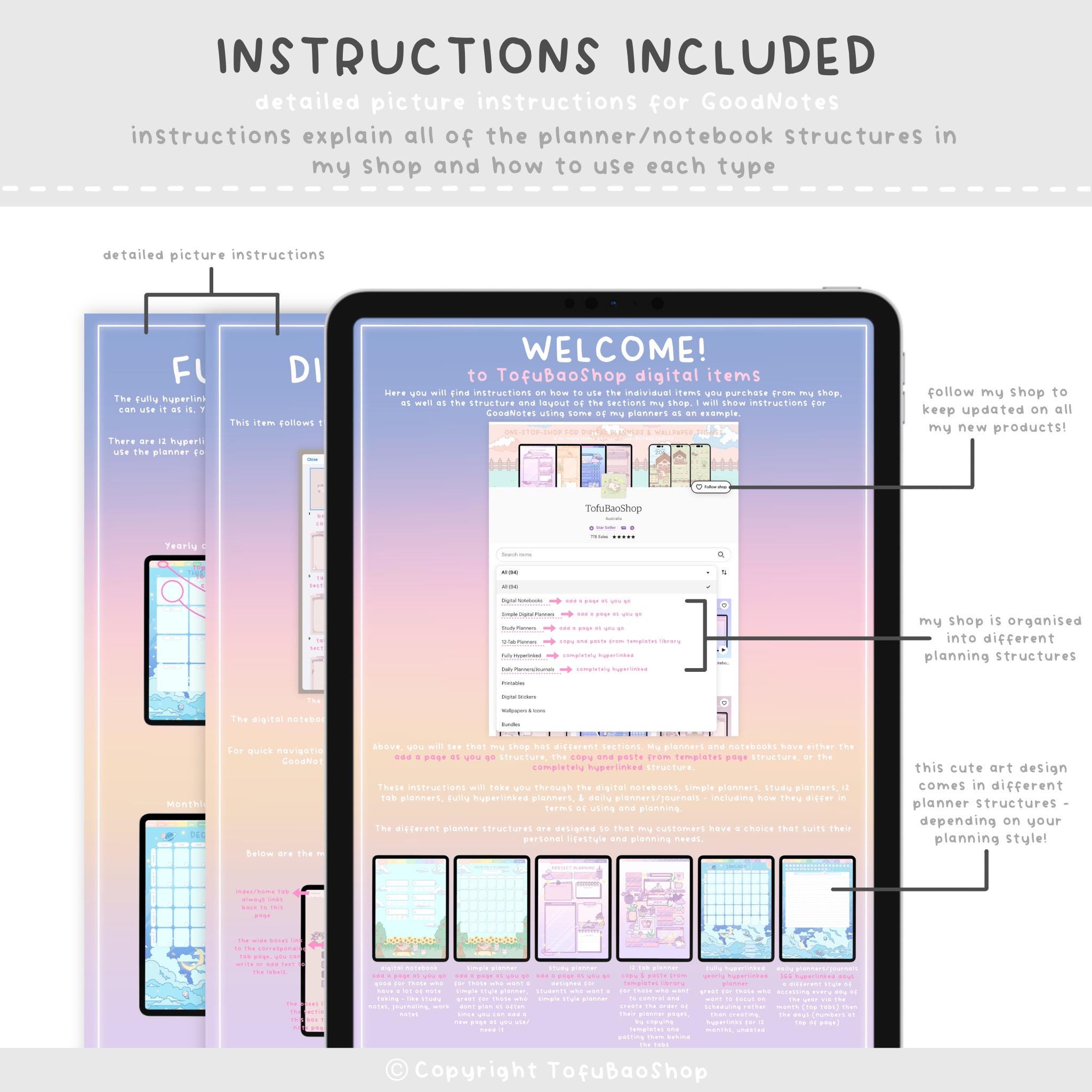 Light & Dark Mode Edgy Digital Notebook - Digital Journal With ...