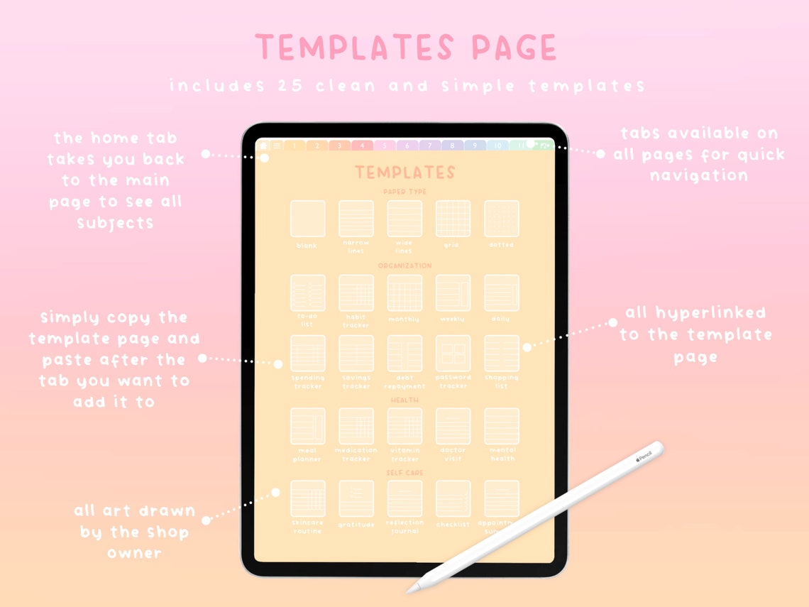 Cute Digital Planner Kawaii Planner Kawaii Digital Planner - Etsy