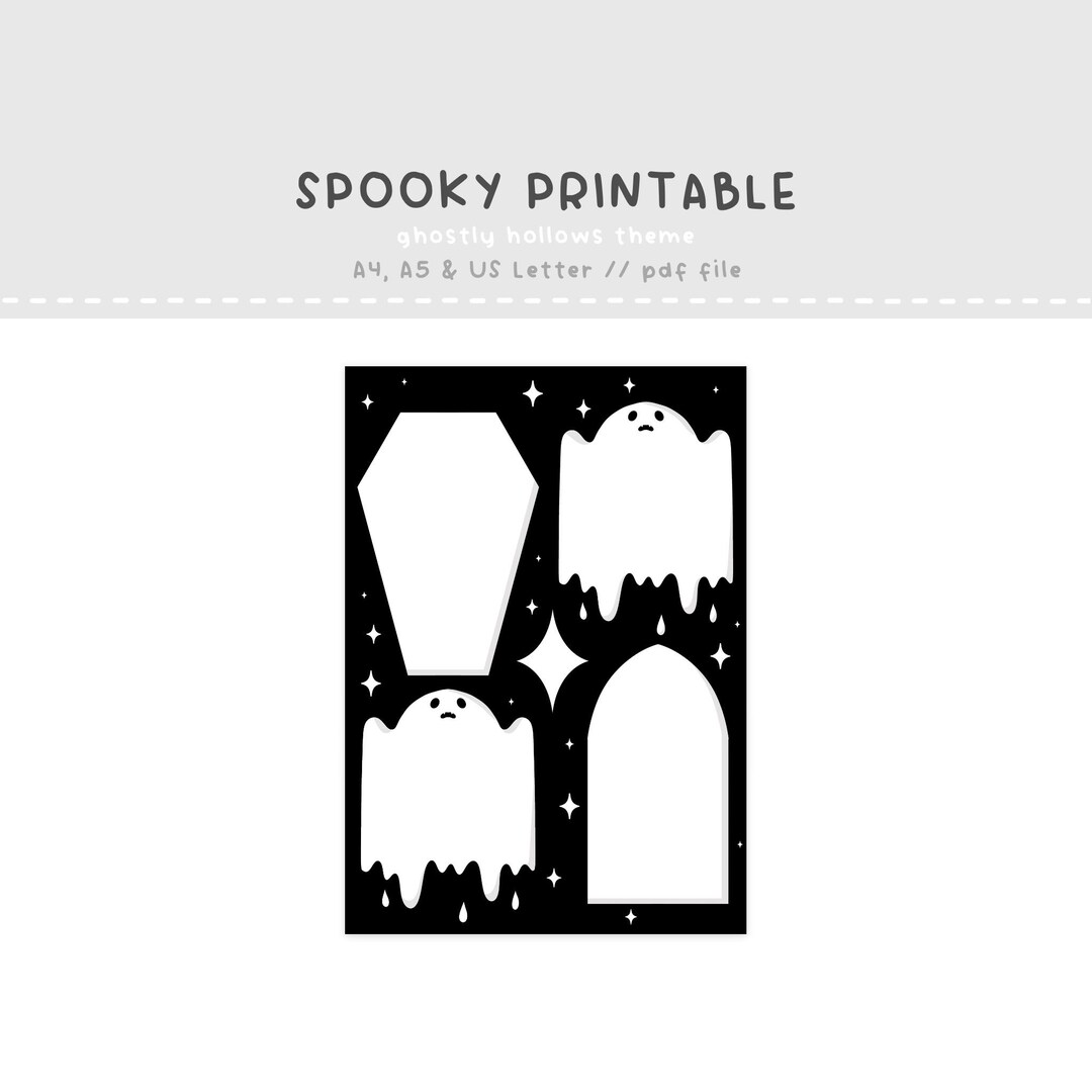 Cute Ghost Paper, Printable, PDF Note Paper, Halloween Note Paper ...