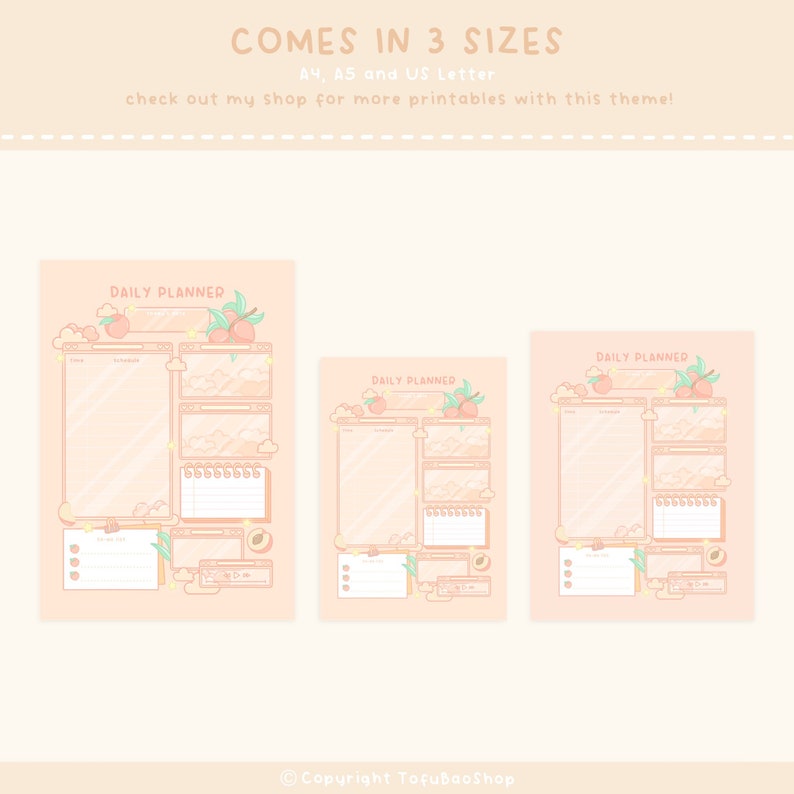 Daily Planner, Cute Daily Planner, Cute Planner, Kawaii Planner ...